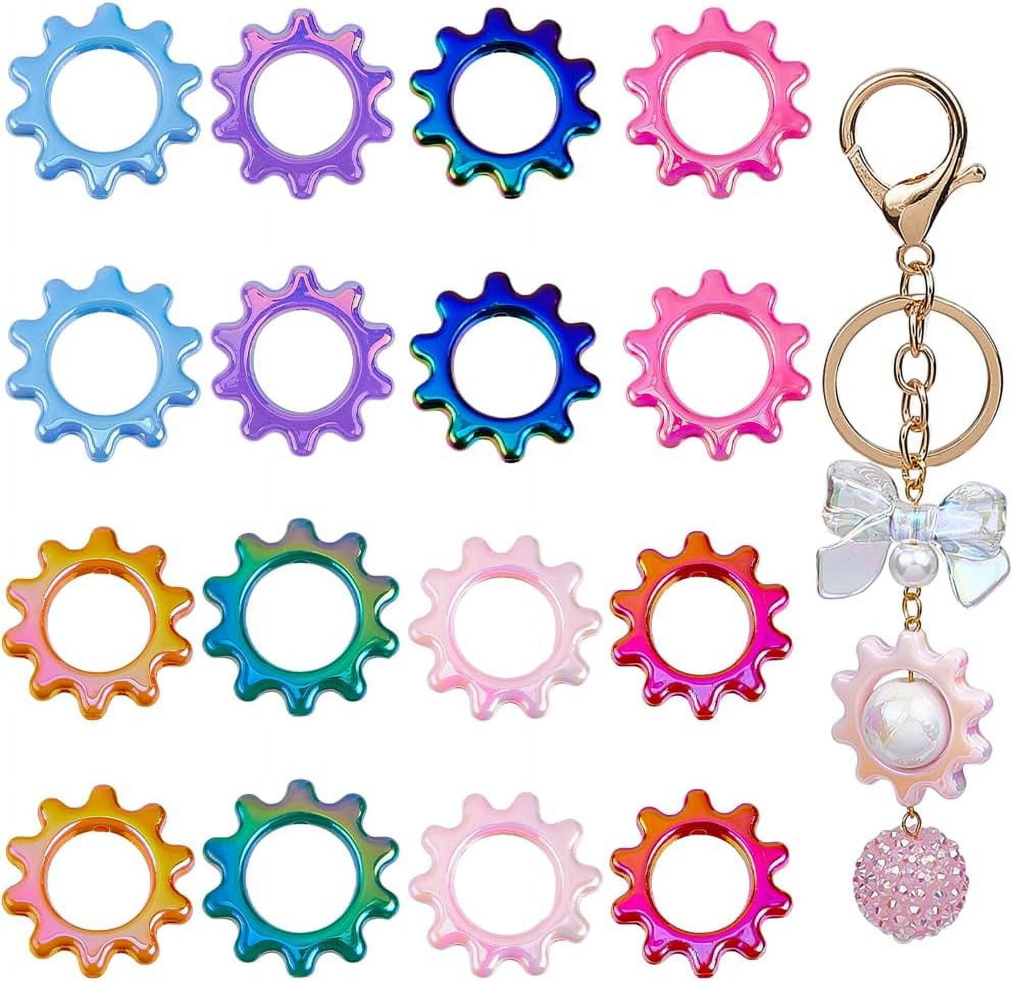 32Pcs Acrylic Focal Frame Bead Frames with Loop 30mm Large Beadable O ...