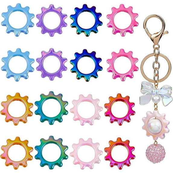 32Pcs Acrylic Focal Frame Bead Frames with Loop 30mm Large Beadable O ...