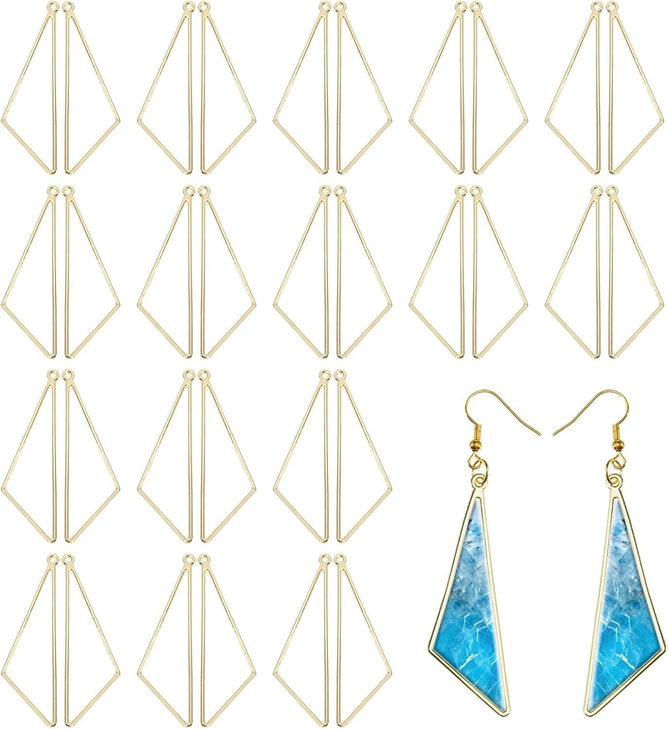 32Pcs Alloy Open Back Bezel Big Pendants For DIY UV Resin Epoxy Resin ...