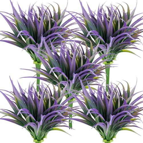 32Pcs Artificial Grass Fake Plants 17.3in Outdoor Plants UV Resistant ...