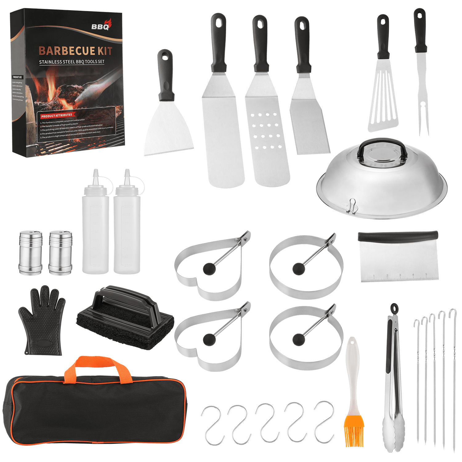 32Pcs BBQ Utensils Set, Pro Grill Tools for Blackstone/Camp Chef ...