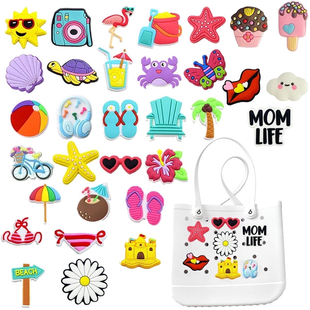 32Pcs Bag Charms for Bogg Bag, Sunshine beach bikini Cute Charms ...