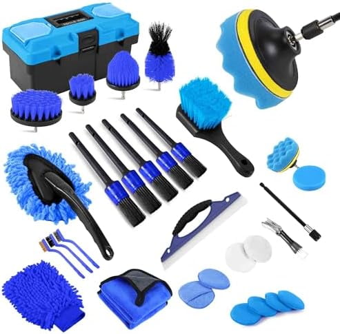32Pcs Car Detailing Kit, Drill Brush Attachments with Detailing Brush ...