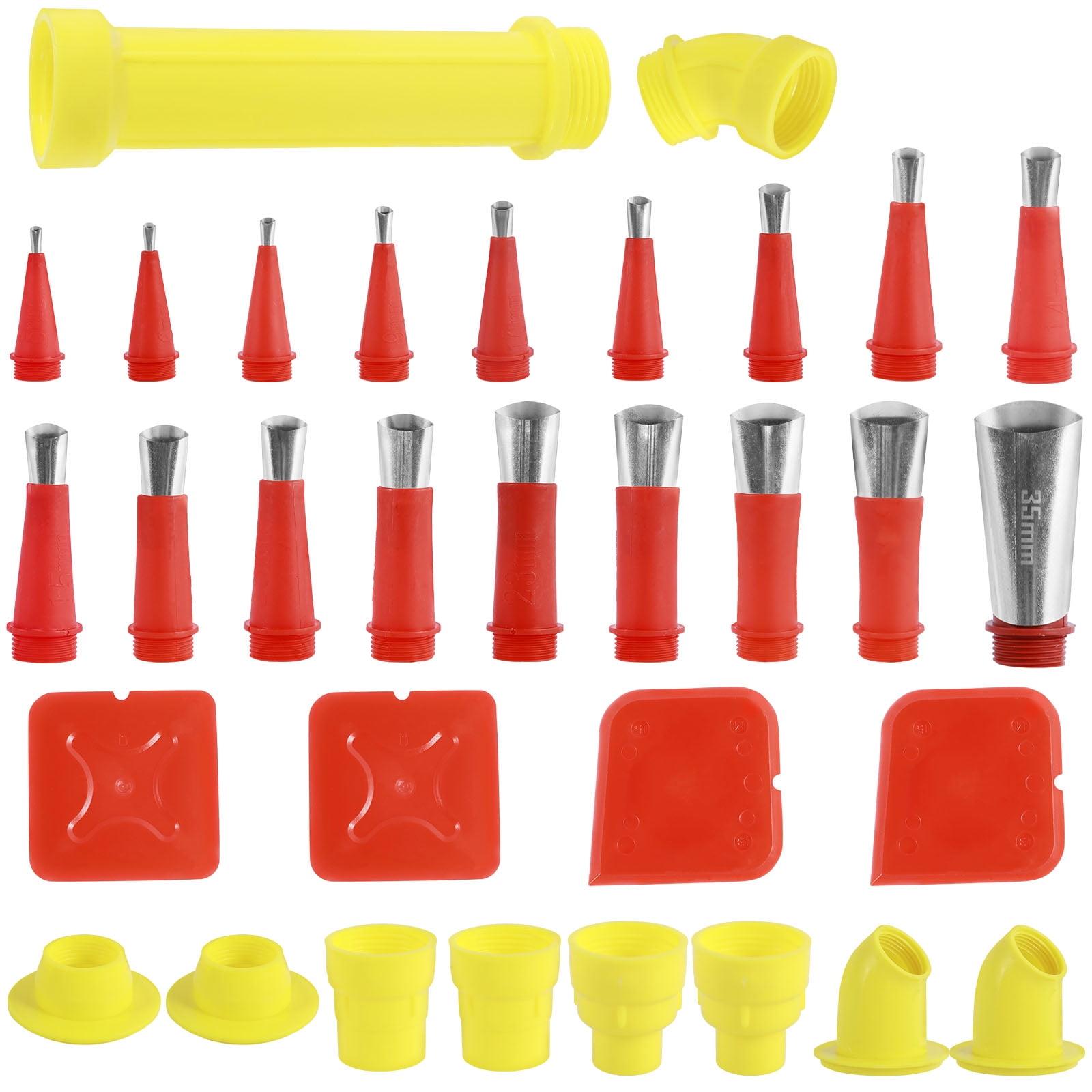 32Pcs Caulking Nozzle Set Universal Caulking Finisher Tool 5-35mm Multi ...
