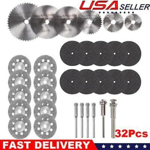 32Pcs Cutting Wheel Set For Rotary Tool, Saw Blades Set Cutting Drill ...