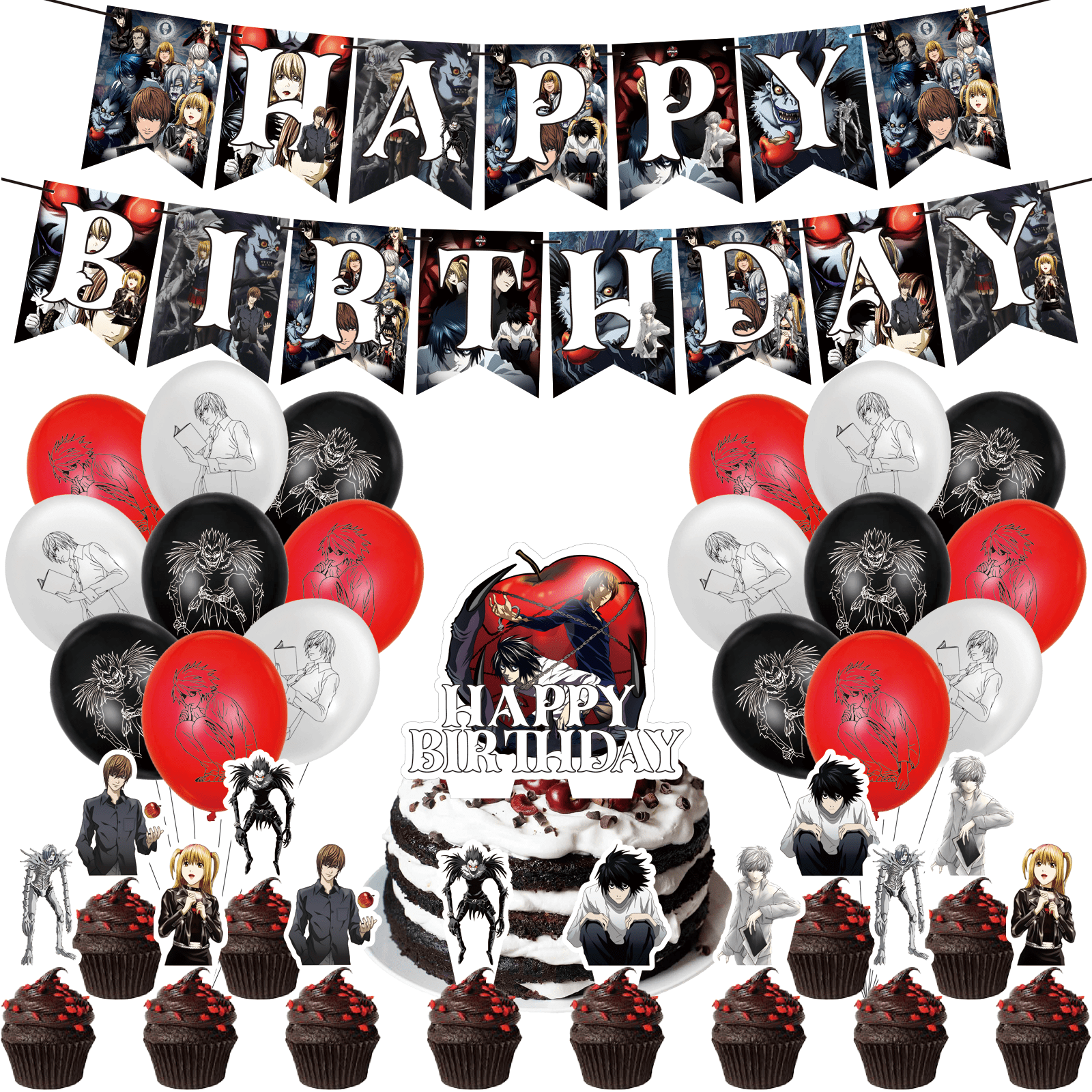 32Pcs For Death Note Party Decoration Kit – Includes Banner, 18 ...