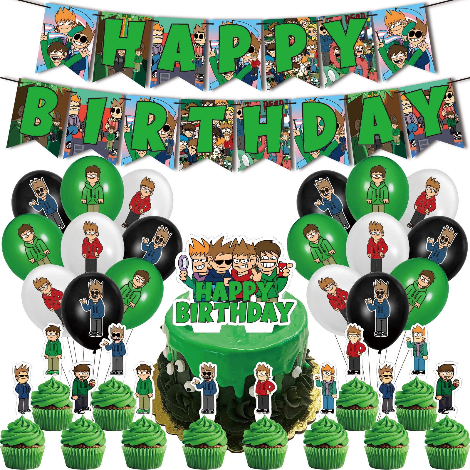32Pcs For Eddsworld Party Decoration Kit – Includes Banner, 18 Balloons ...