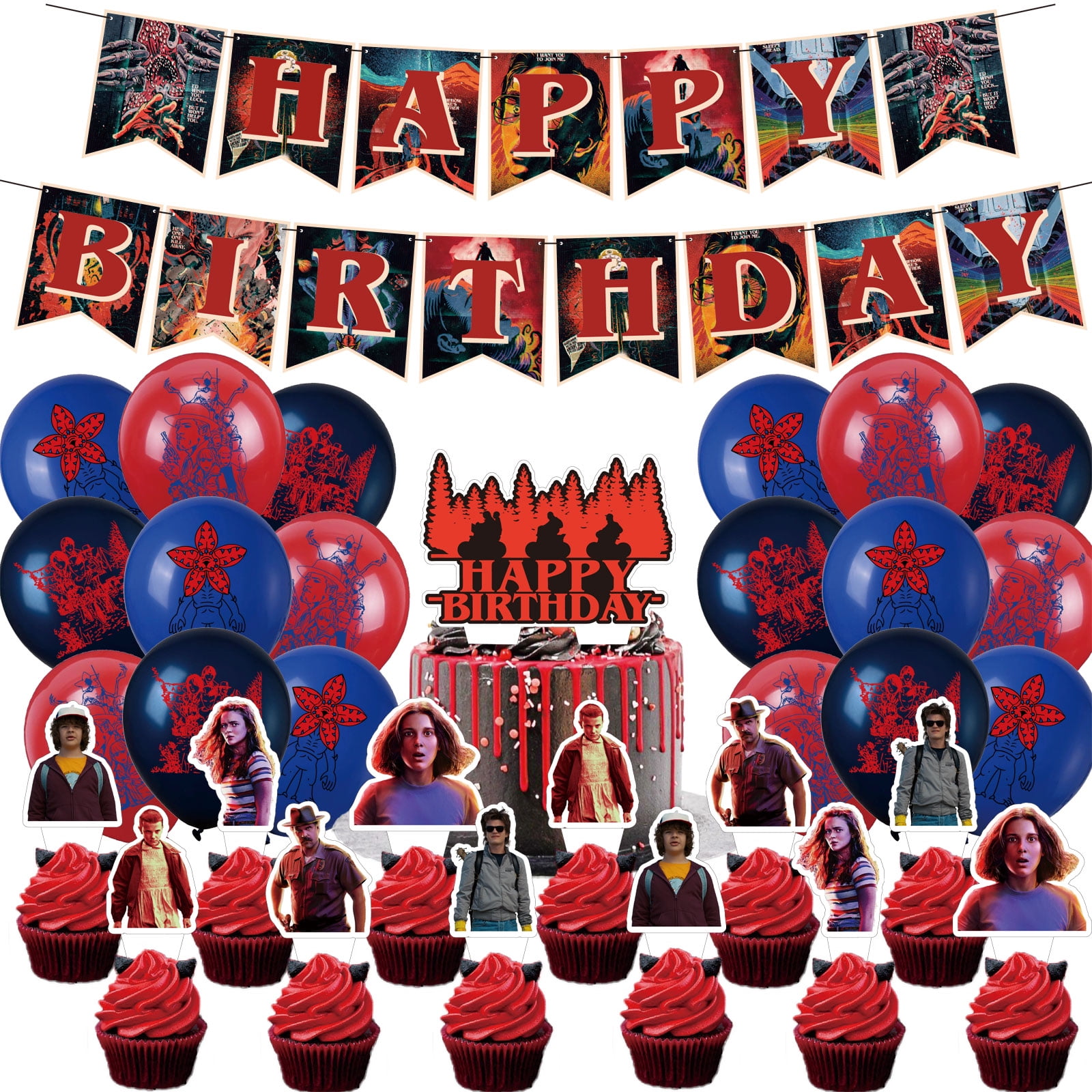 32Pcs For Stranger Cartoon For Things Party Decoration Kit – Includes ...