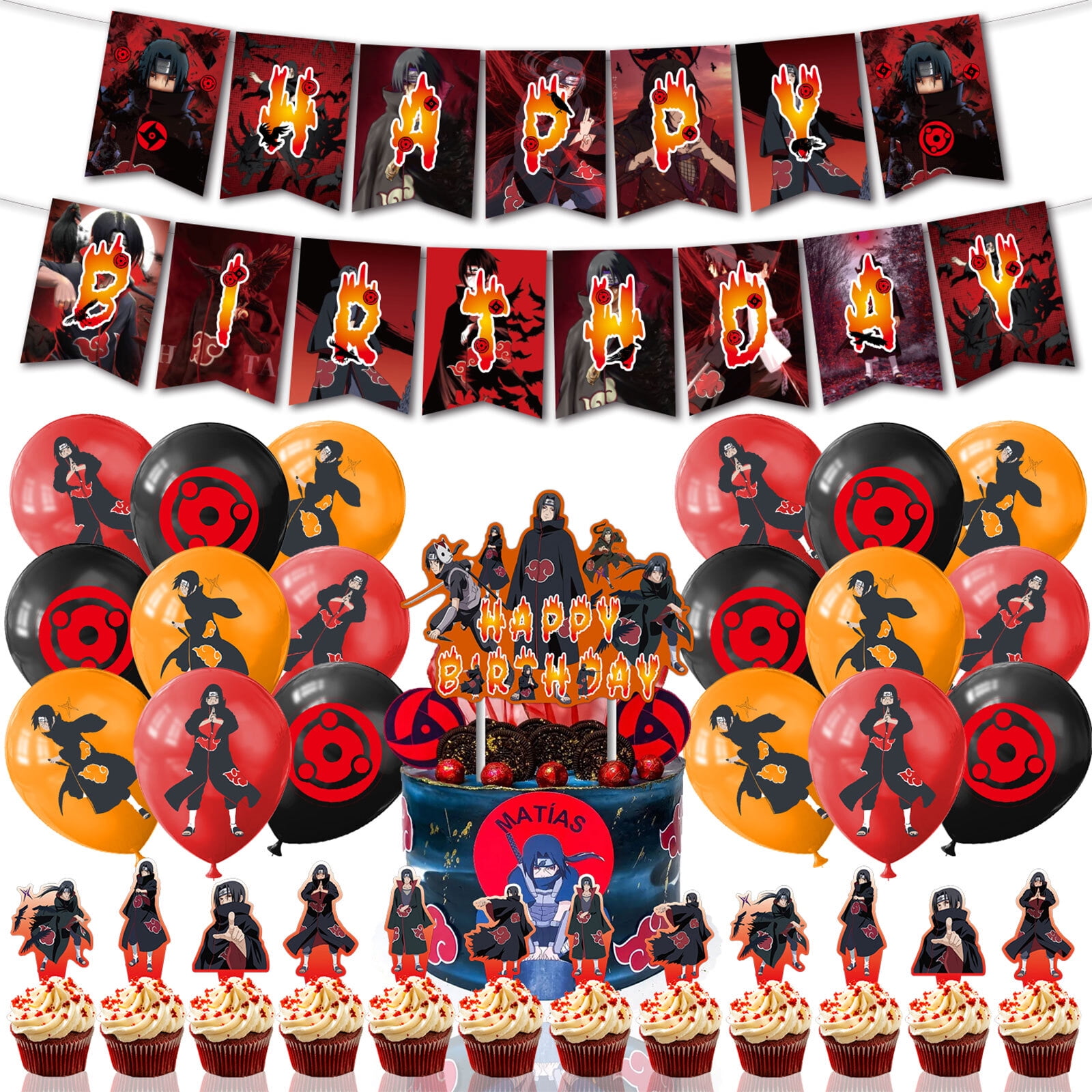 32Pcs For Uchiha Itachi Party Decoration Kit – Includes Banner, 18 ...