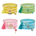 32Pcs Glass Seed Beaded Stretch Bracelets Set Clover Bee Rainbow ...
