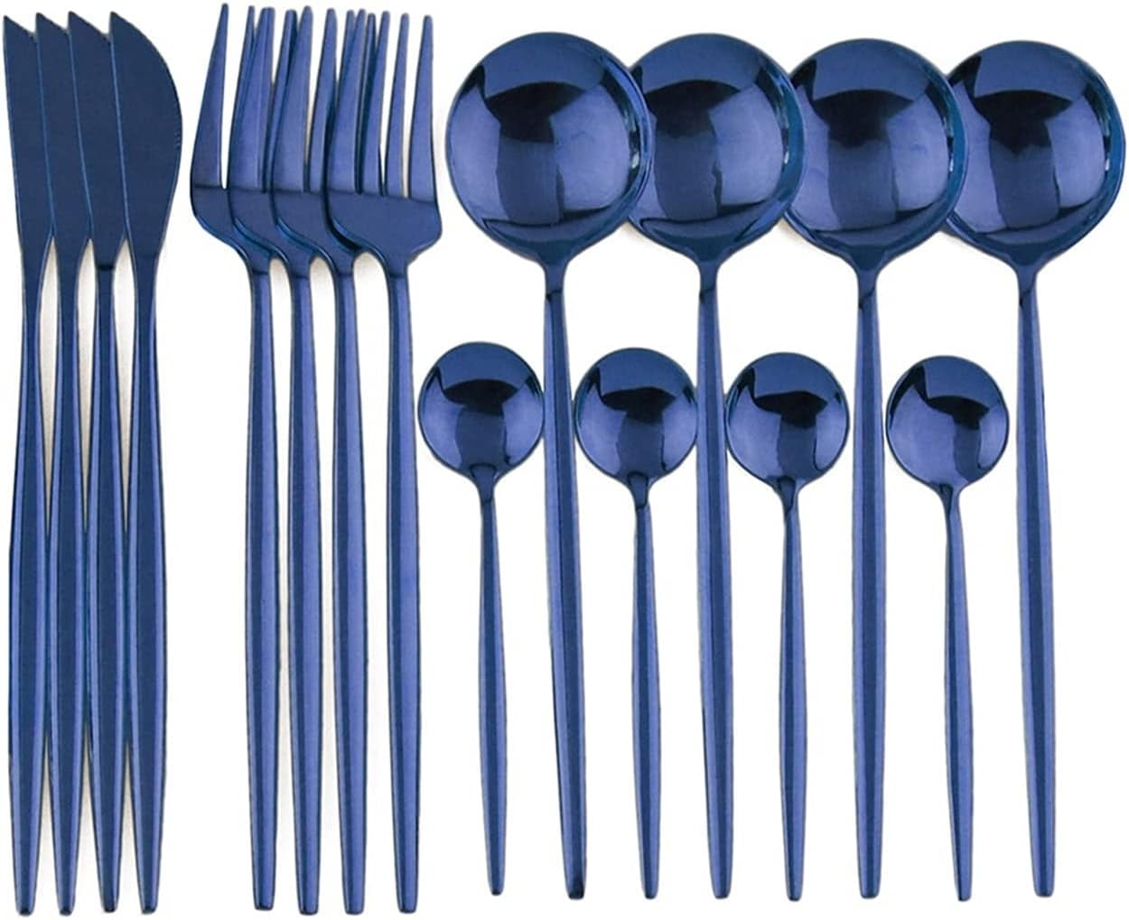 32Pcs Gold Tableware Set Knife Fork Spoon Luxury Cutlery Set Stainless ...