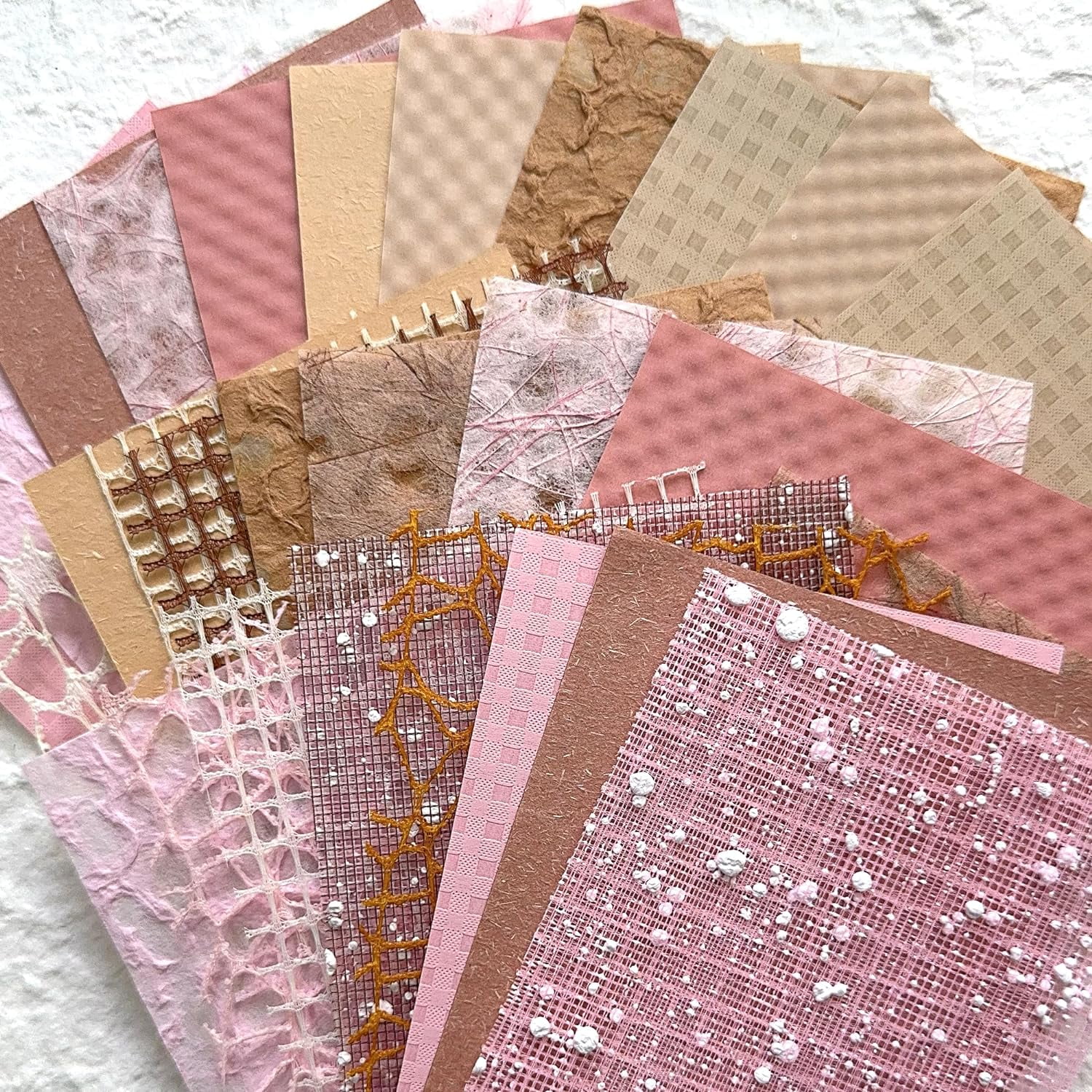 32Pcs Handmade Scrapbook Paper Craft Textured Paper A6 sheet Mesh ...