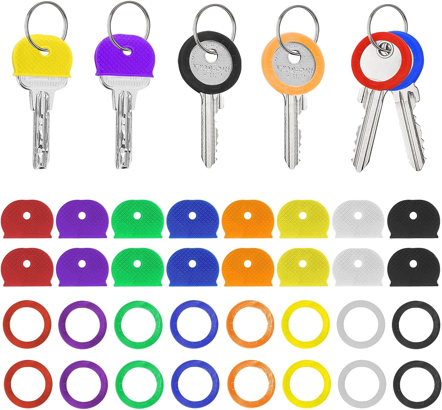 32Pcs Key Covers Caps 1 Inch Coloured Square Key Caps Key Covers Coding ...