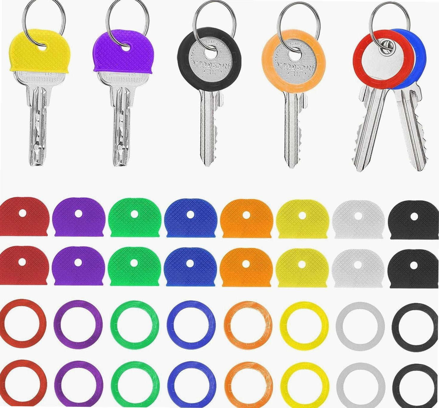 32Pcs Key Covers Caps 1 Inch Coloured Square Key Caps Key Covers Coding ...