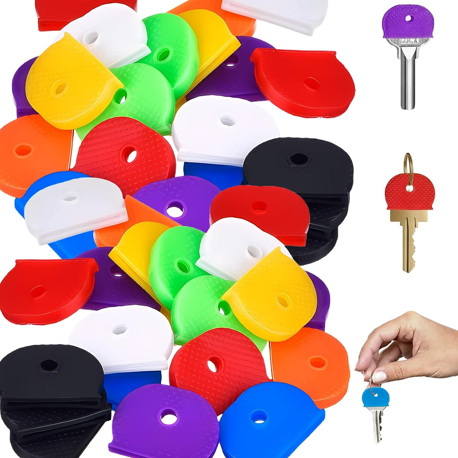 32Pcs Key Covers Caps,Keycaps Silicone Key Identifier Caps Coloured Key ...