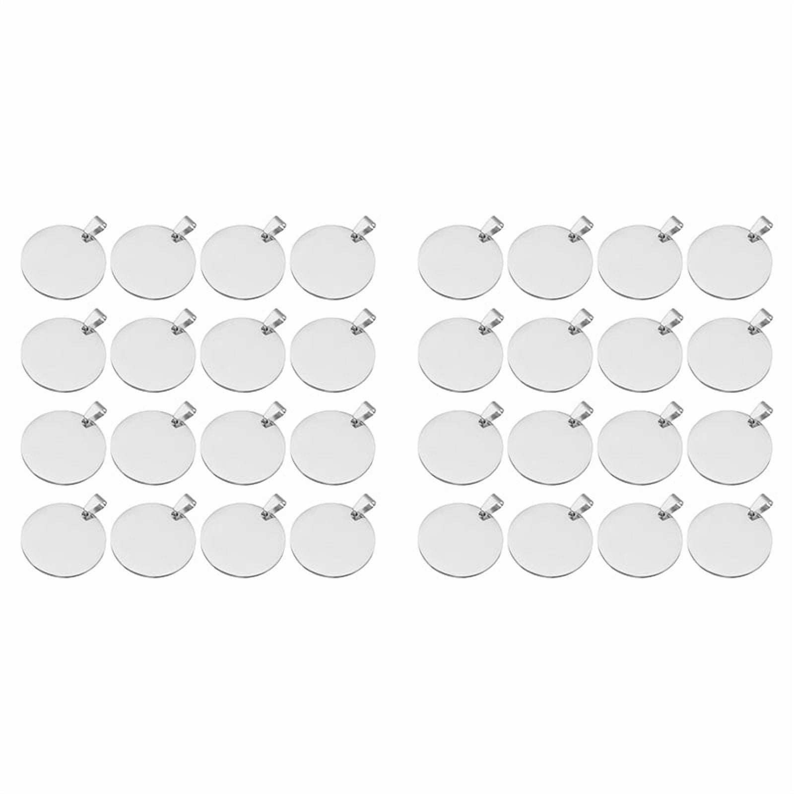 32Pcs Metal Stamping Blanks, 30mm Round Stamping Name Tags Blanks Metal ...