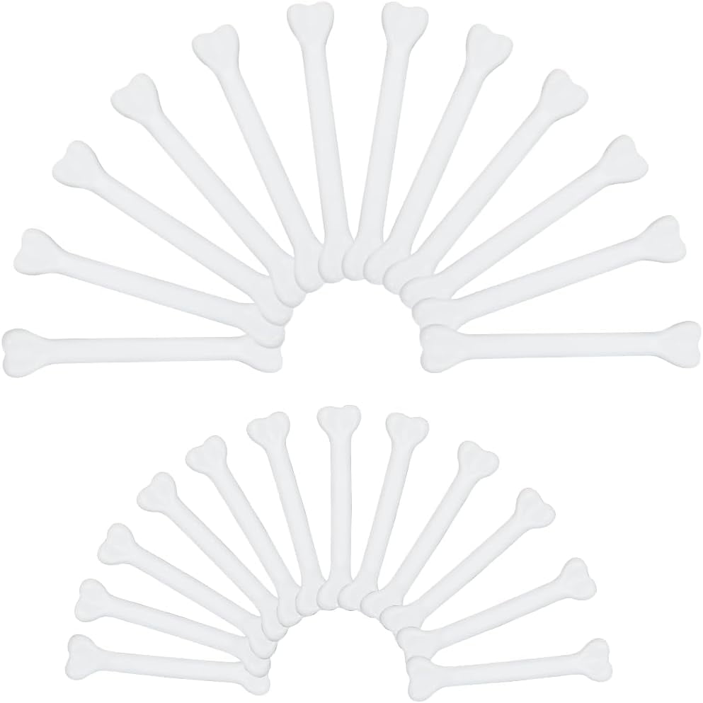 32Pcs Plastic Bones Decor Bone Ornaments Bulk White Beige Holiday Scary ...