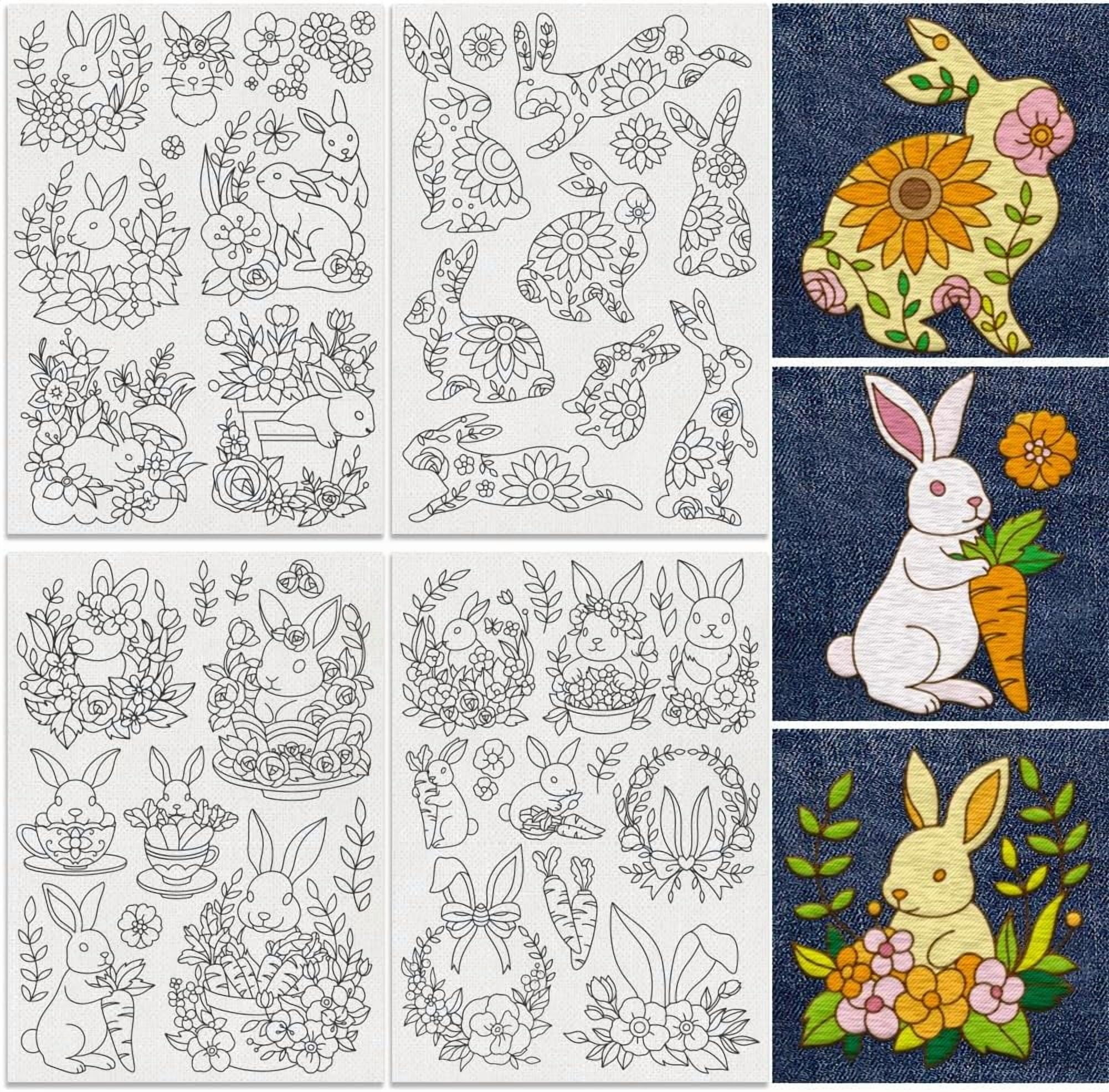 32Pcs Rabbit Flower Water Soluble Hand Sewing Stabilizers 8.3"x11.7 ...