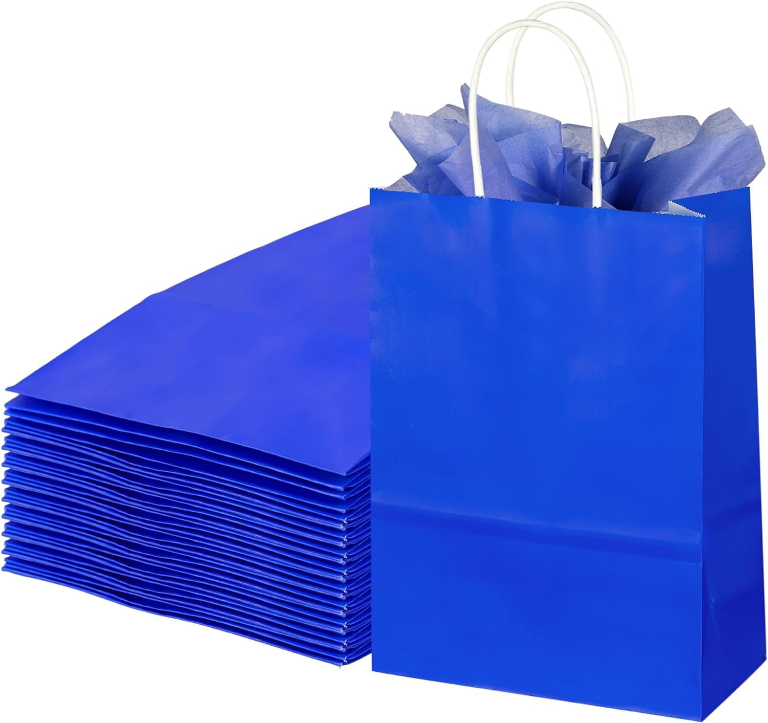 32Pcs Small Paper Gift Bags with Tissues, Royal Blue Party Favor Bags ...