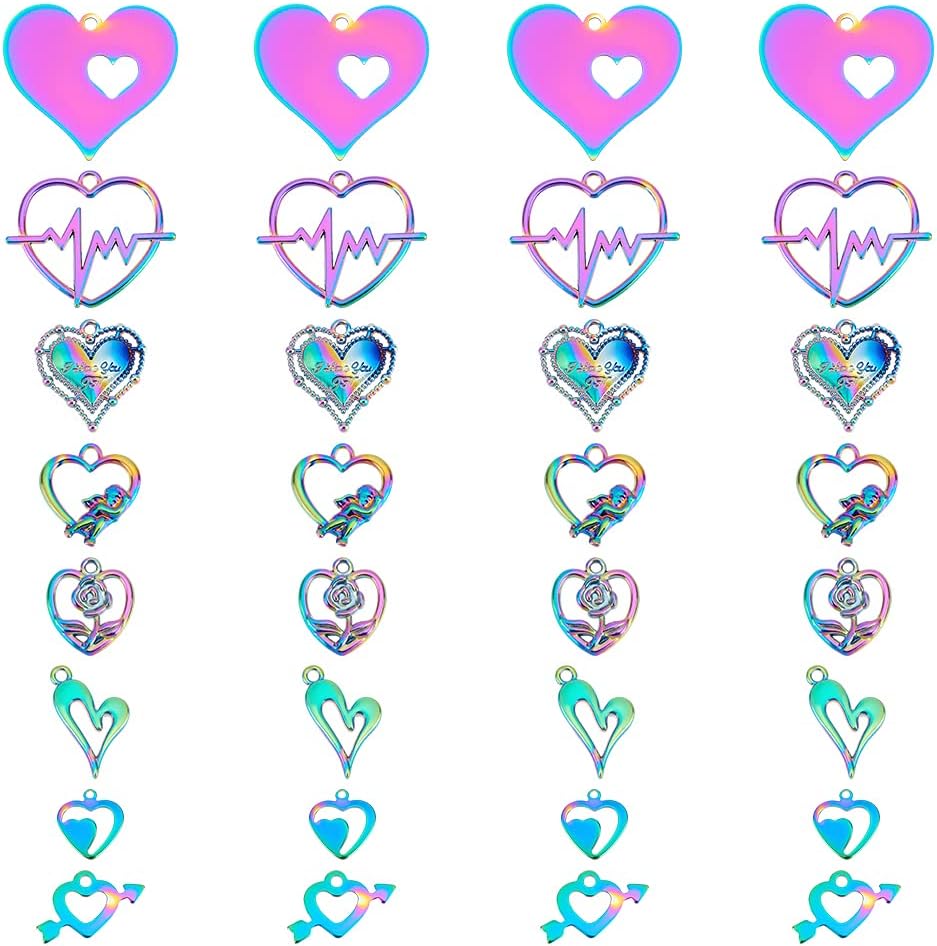 32Pcs Valentine's Day Ion Plating(IP) 201 Stainless Steel Alloy ...