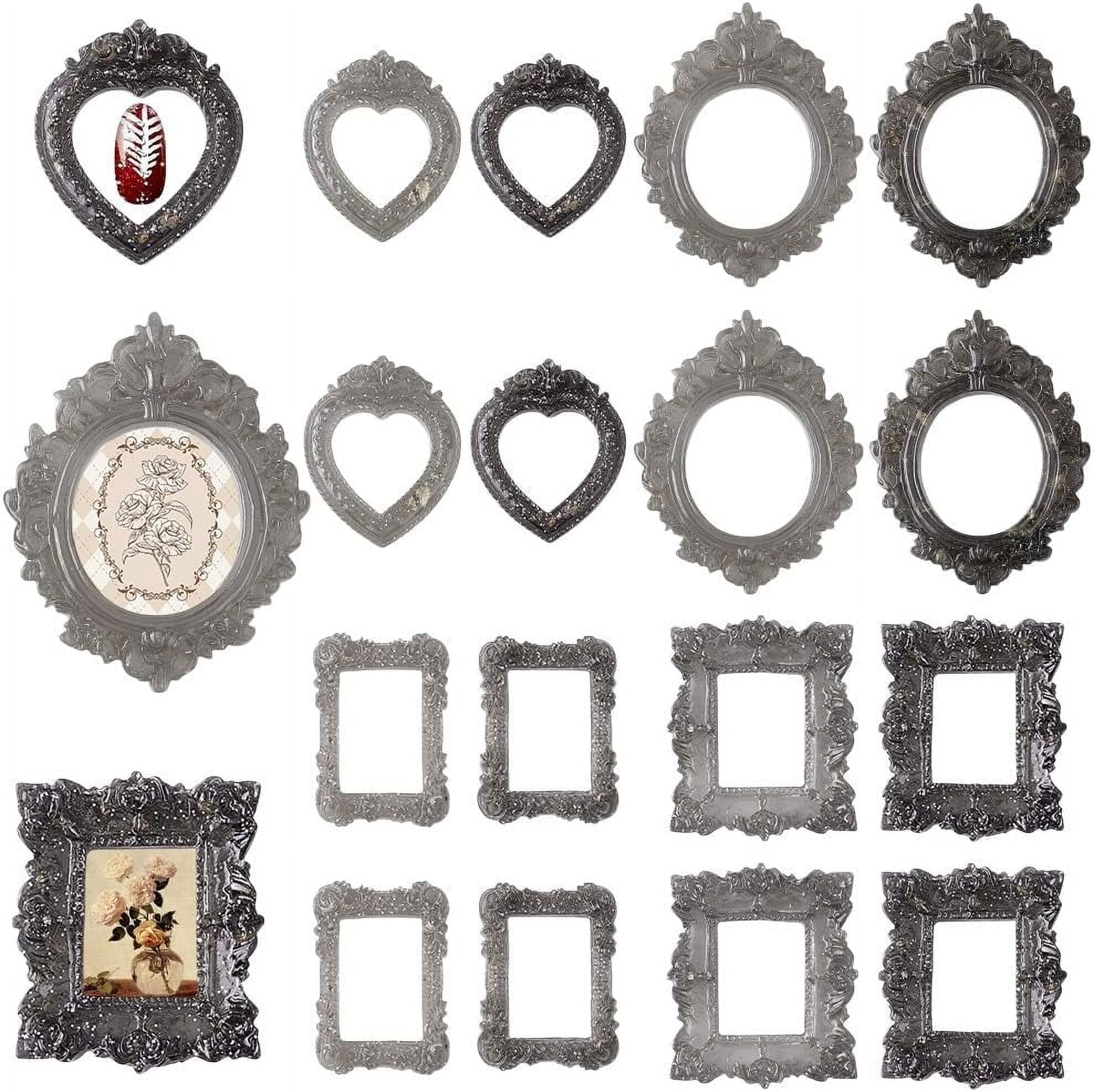 32Pcs Vintage Resin Picture Frame 8 Styles Antique Photo Frame DIY Mini ...