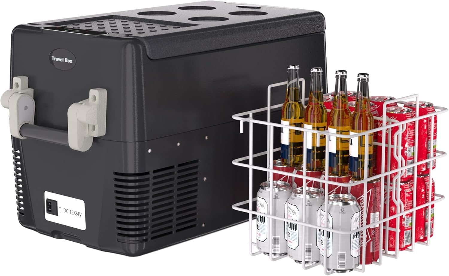 32QT (30L) Portable 12V Refrigerator & Freezer with Removable Basket ...