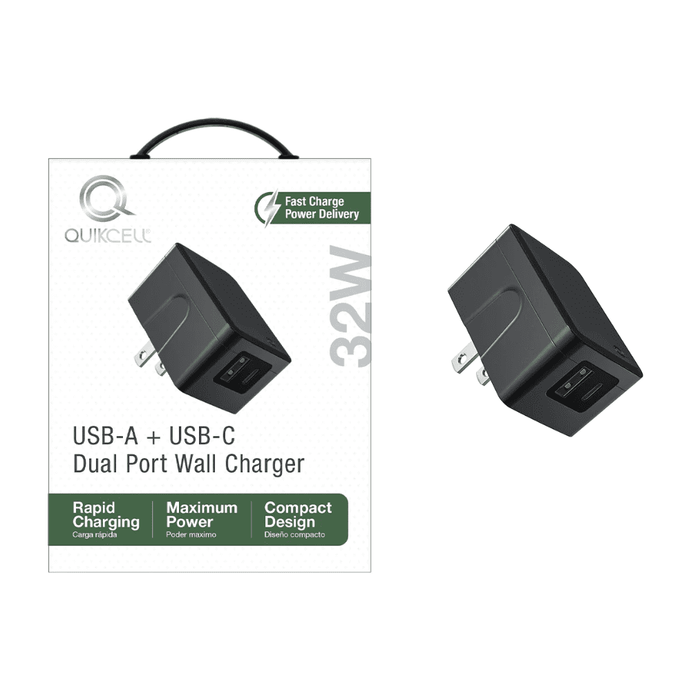 32W Dual Port Wall Charger - High-Speed Power Delivery with 20W USB-C ...
