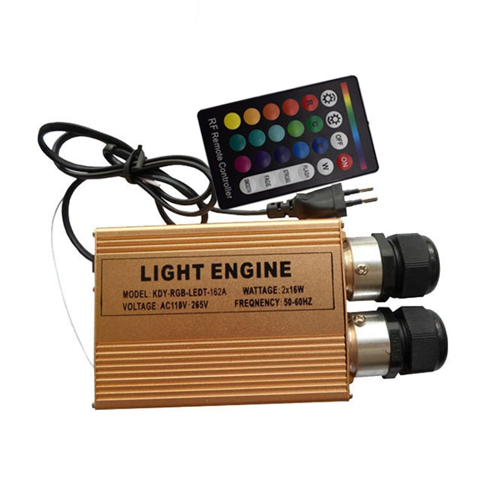 32W RGB LED Optical Fiber Light Engine With 24 Key IR Remote Controller ...