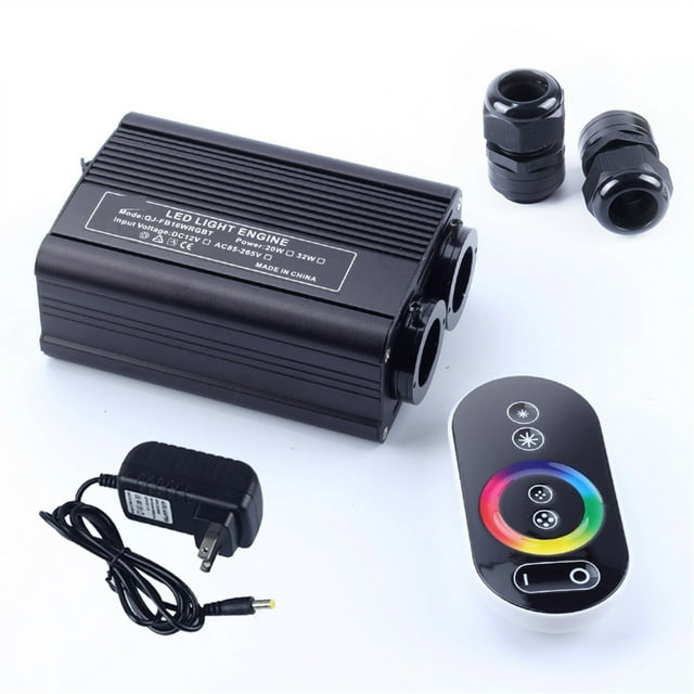 32W RGBW LED Fiber Optic Engine Driver double Light Source heads RF ...