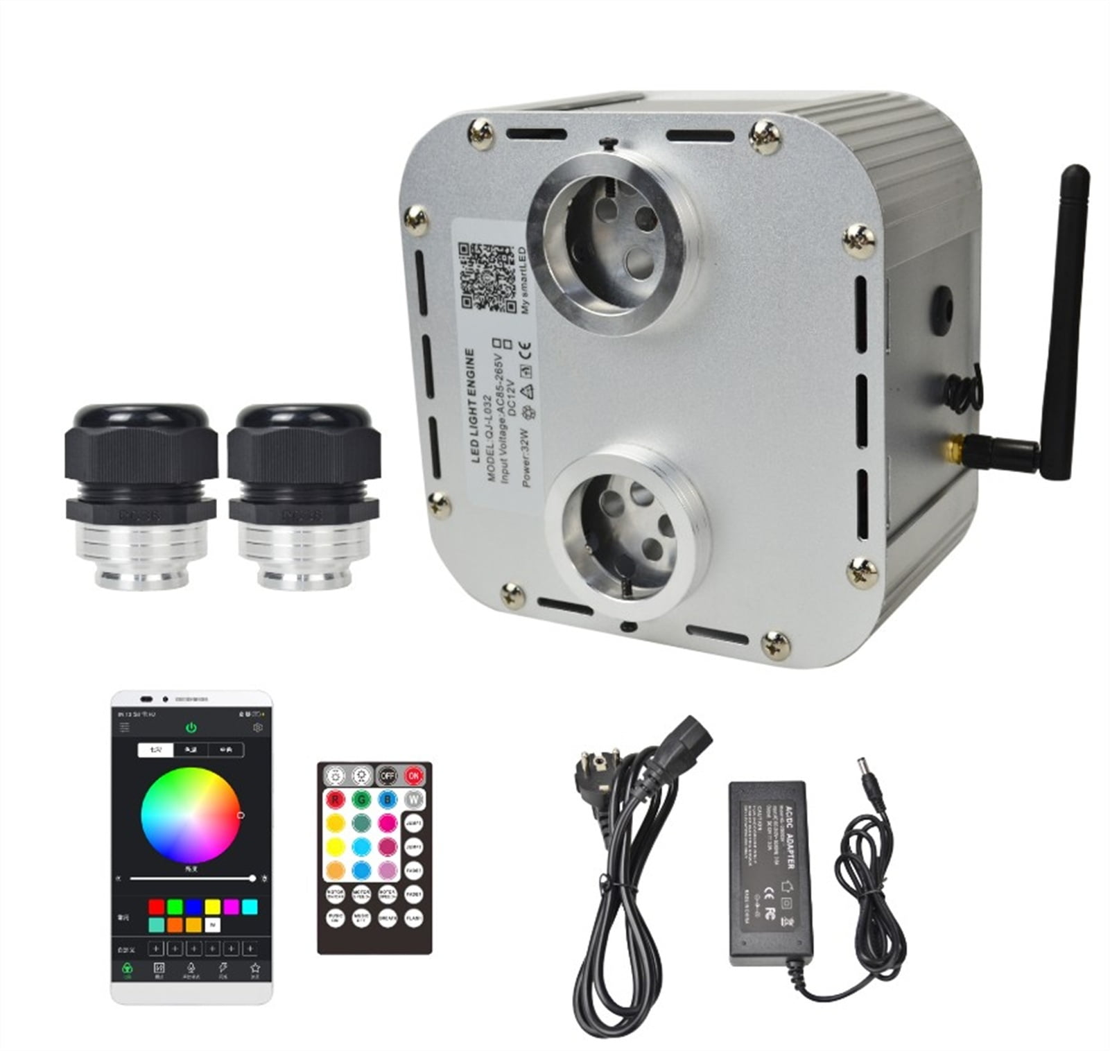 32W RGBW Smart App Double Heard Fiber Optic Engine Starry Sky Effect ...