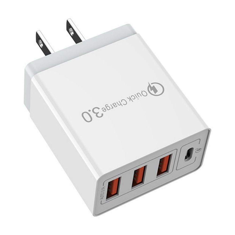 32W USB C Charger Cube, Wall Plug Fast Charging Block, 3+1-Port PD+QC ...