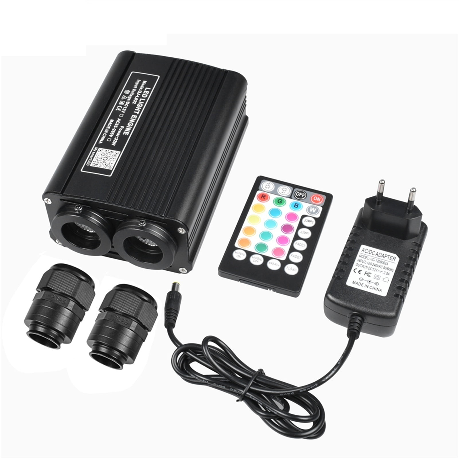 32W double Head RGBW LED Fiber Optic Engine Smart Bluetooth /Music /RF ...