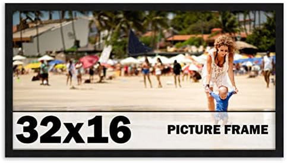 32X16 Frame Black Picture Frame - Complete Modern Photo Frame Includes ...