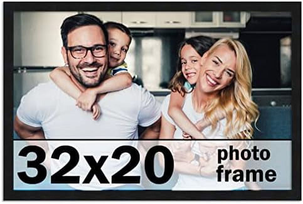 32X20 Frame Black Picture Frame - Complete Modern Photo Frame Includes UV Guard Front, Acid Free ...