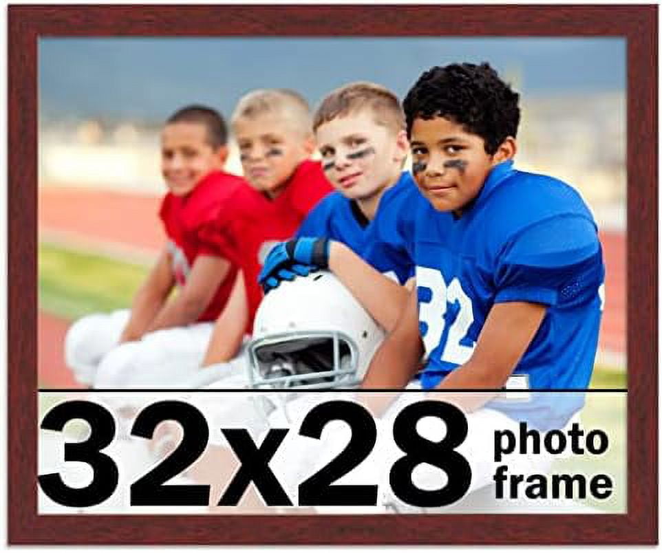 32X28 Frame Brown Mahogany Picture Frame - 100% Solid Wood Frame Kit ...