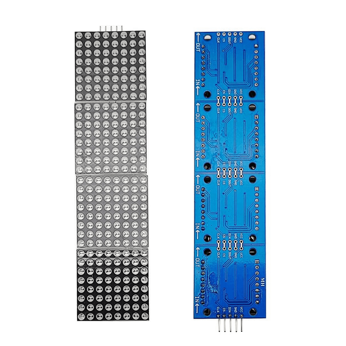 32X8 Dot LED Display Module 4 in 1 Common Cathode MCU Control with 5Pin ...