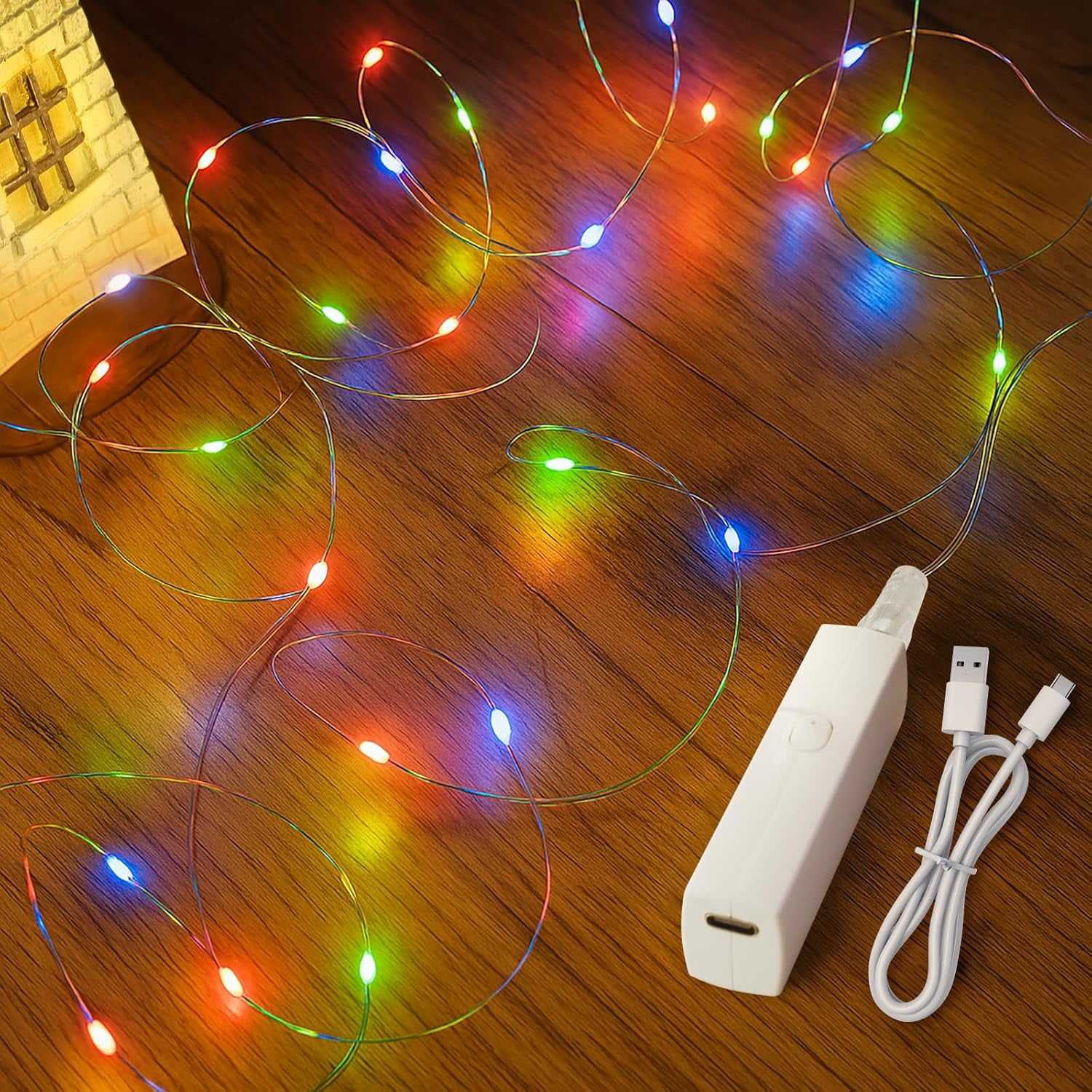32ft (16ft*2), Twinkle Lights Battery Powered, Mini Indoor LED String Lights with Timer for ...