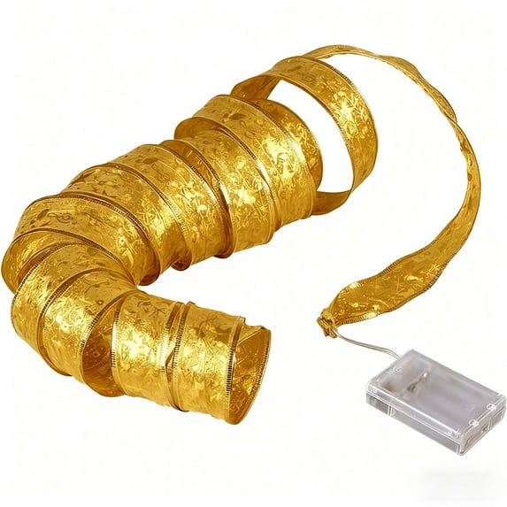 32ft Christmas Tree String Lights 100 LEDs Copper Wires Ribbon Bows for ...