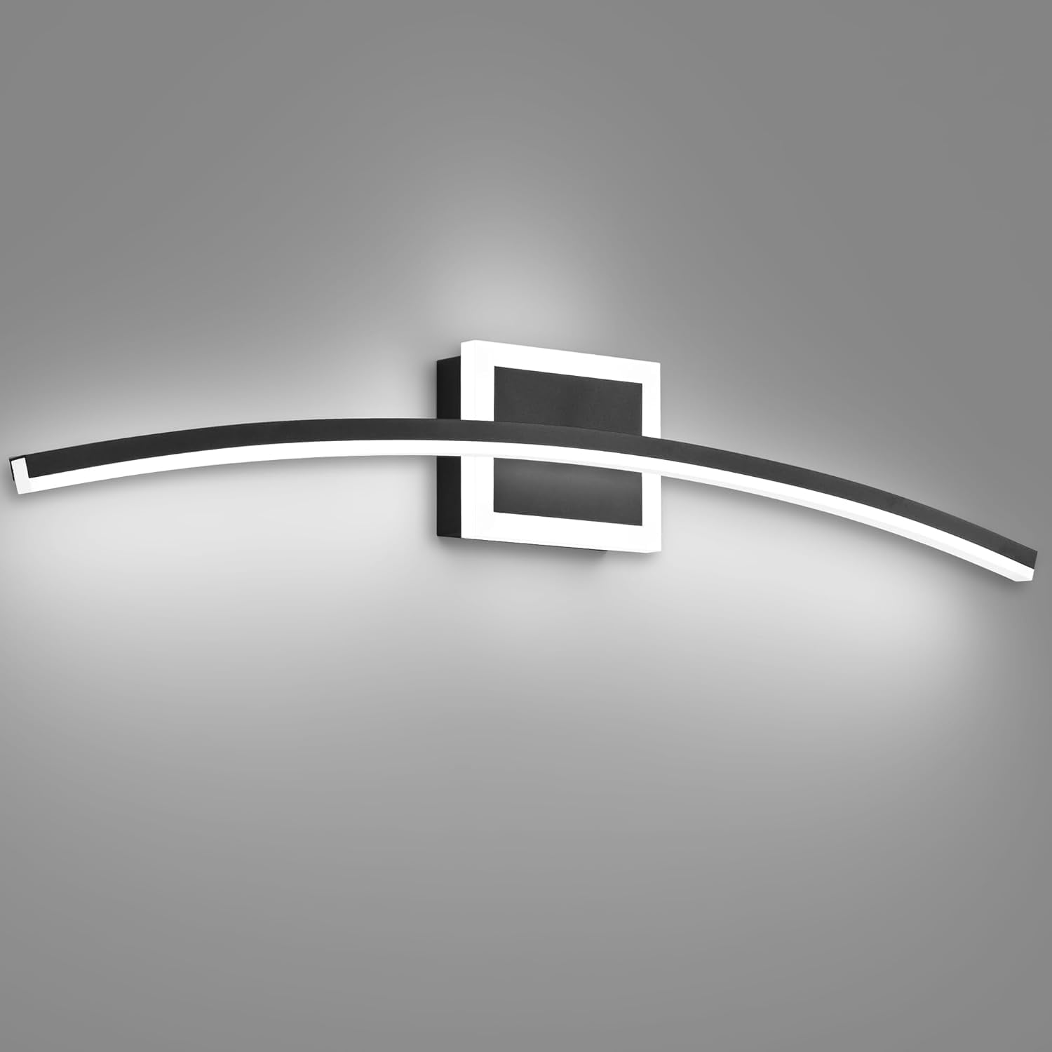 32in Black LED Bathroom Light Fixtures Over Mirror Modern Dimmable ...