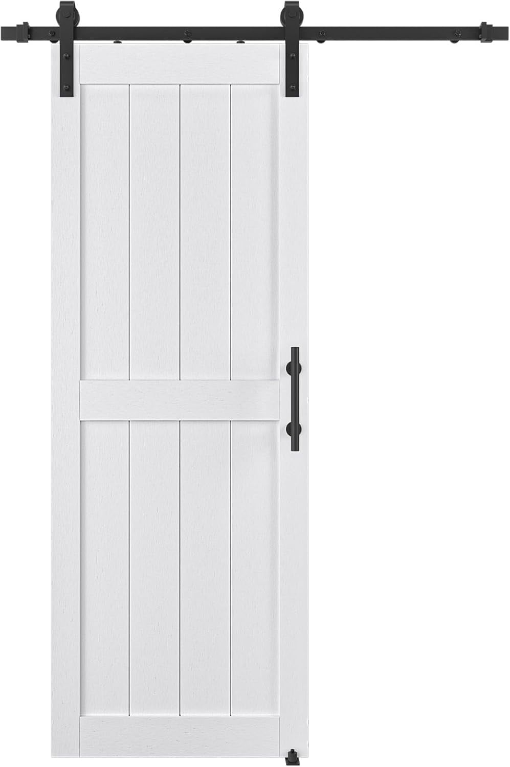 32in x 80in MDF Sliding Barn Door with 6ft Barn Door Hardware Kit ...