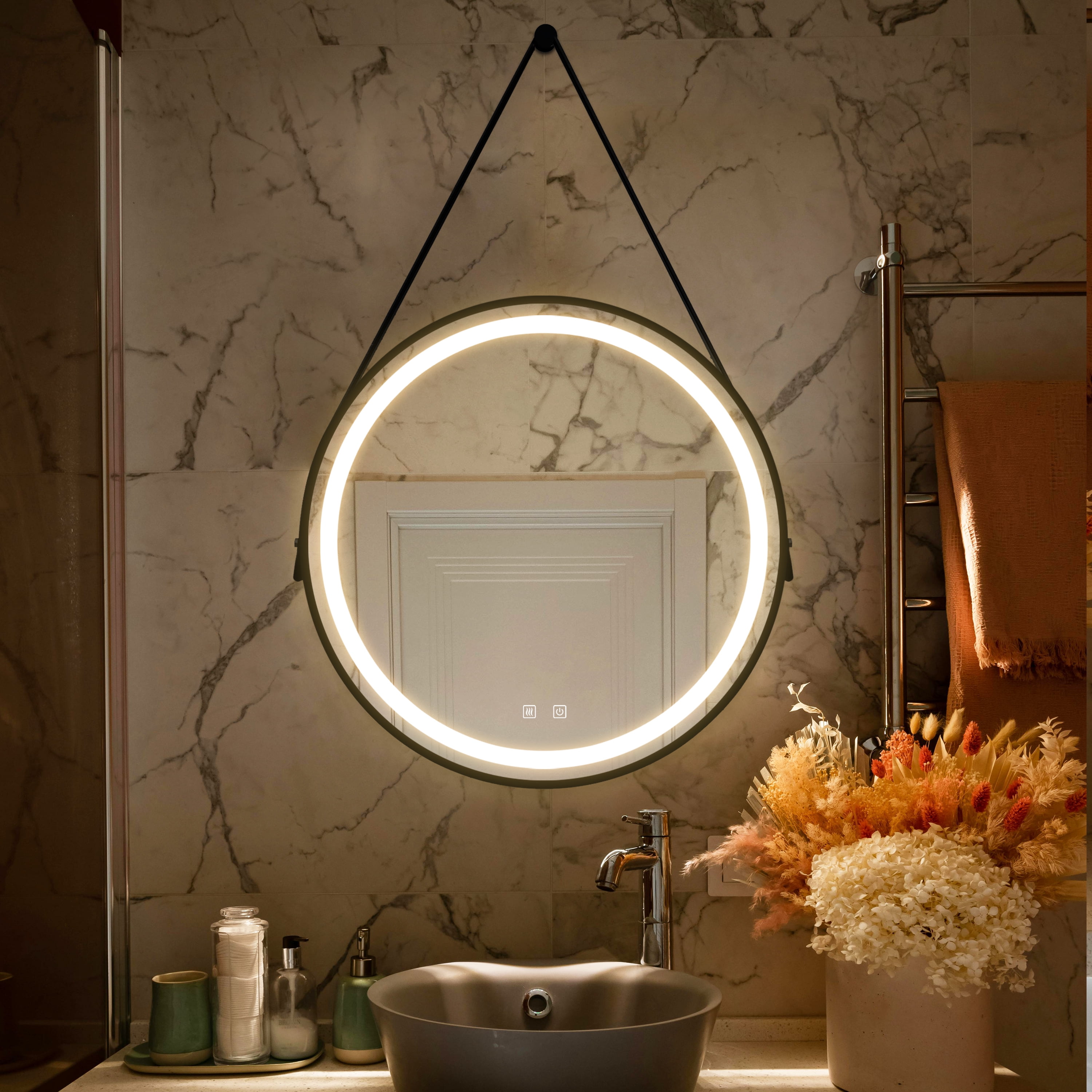 32inch Bathroom Led Classy Vanity Mirror with focused backplane,Black ...