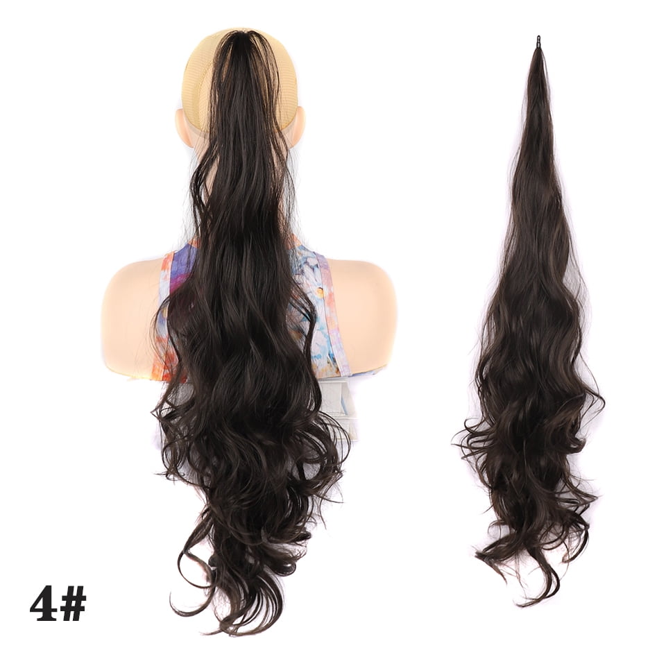 32inch Synthetic PonyTail Long Layered Flexible Wrap Around Fake Tail ...