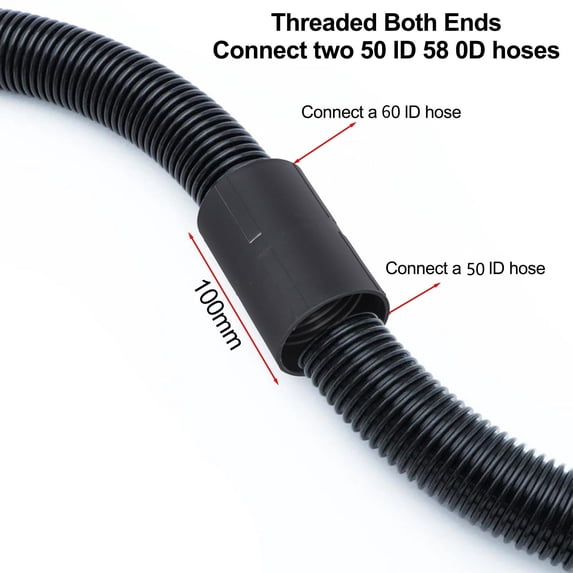 32mm 40mm 50mm Vacuum Hose Extension Adapter, 2-Way Connector For ...