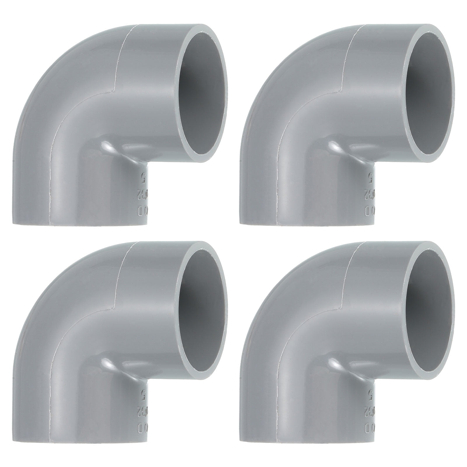 32mm 90 Degree Elbow, 4 Pcs PVC Pipe Fittings Connectors, Grey ...