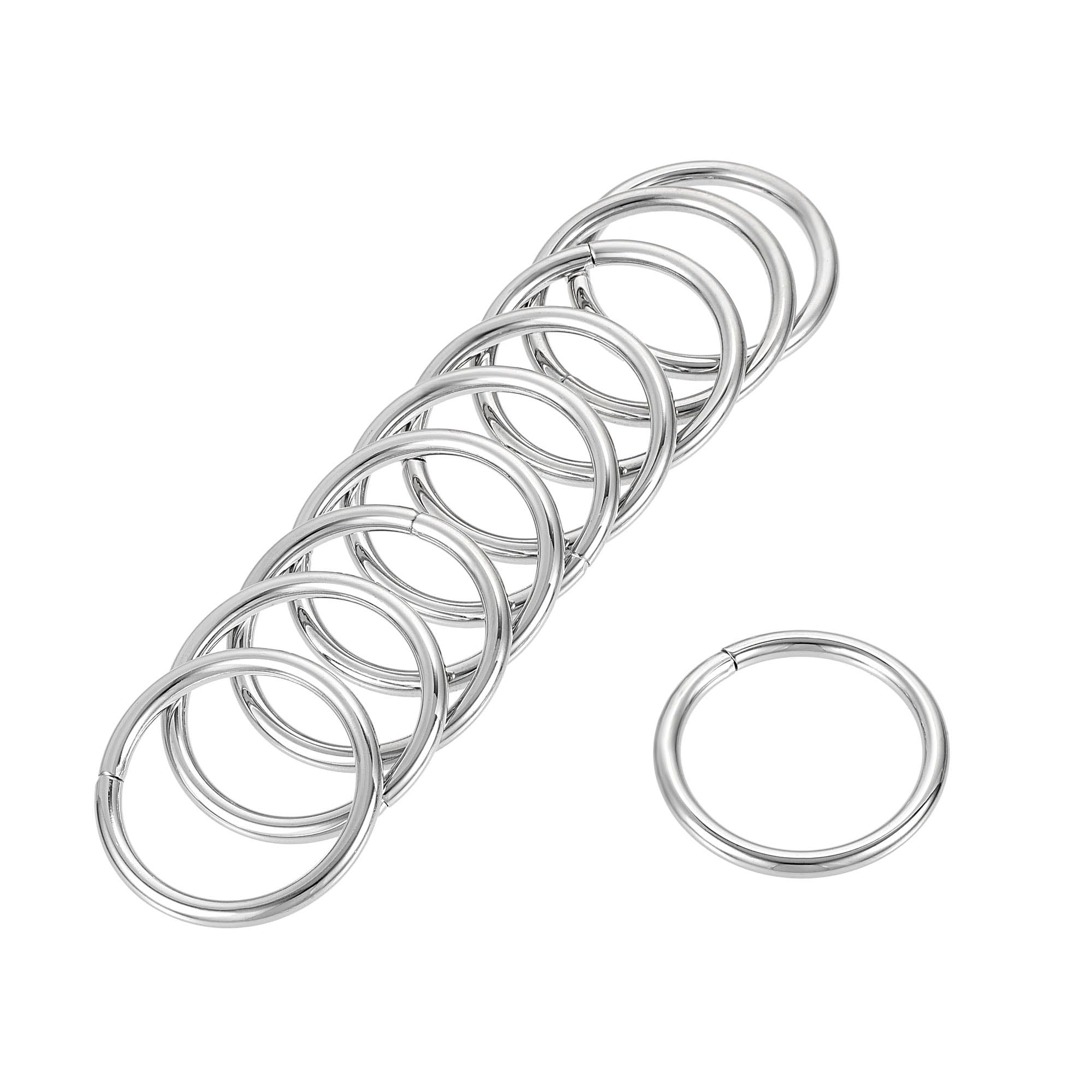 32mm ID 3.8mm Thickness Metal O Ring Iron Silver Tone 15 Pack - Walmart.com