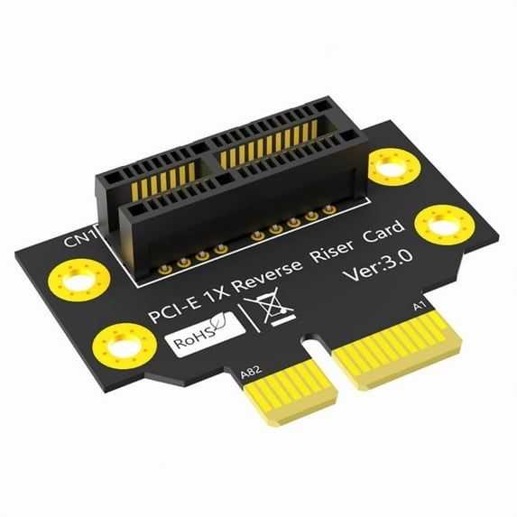 32mm PCIE 1X 90 Degree Reverse Male to Female Risers Card PCIE 1X to 1X ...