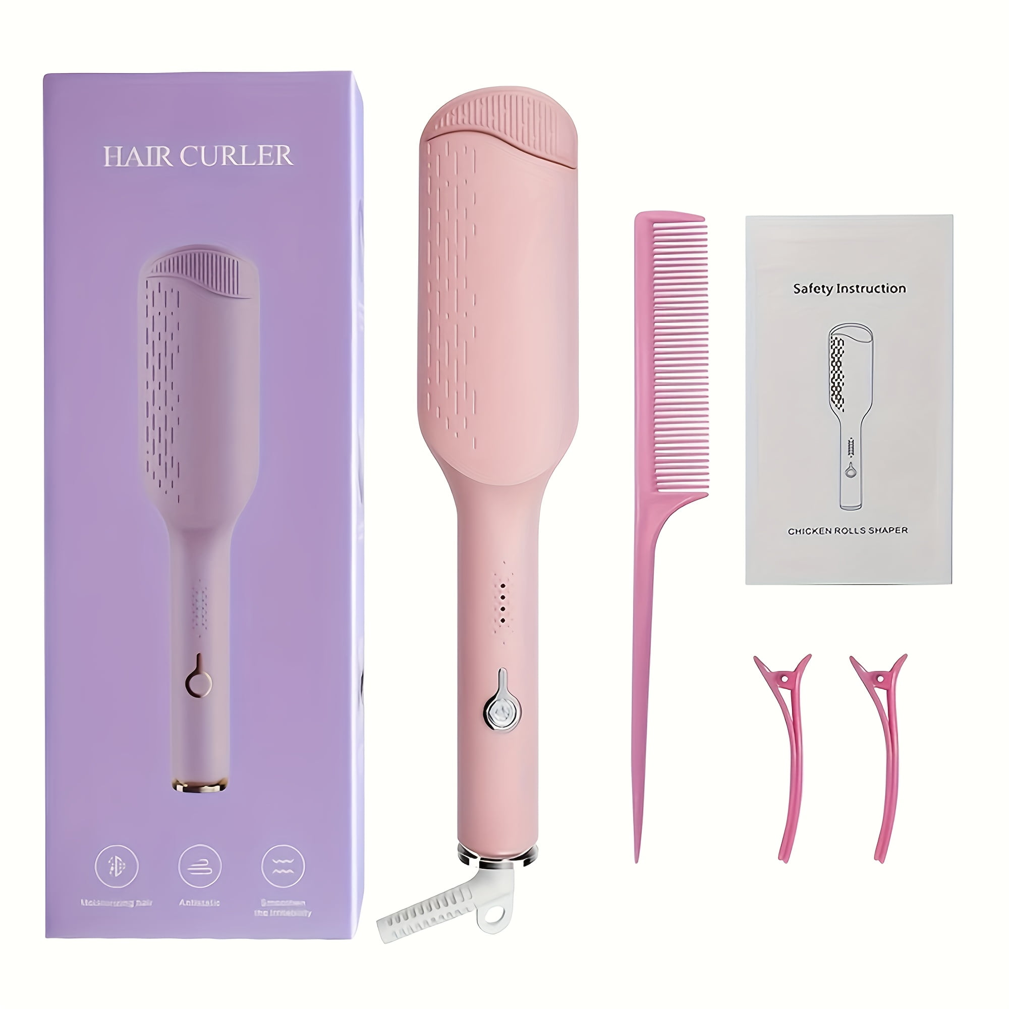 32mm Wave Curling Iron for Deep U-Shaped Curls, Adjustable Temp Fast ...