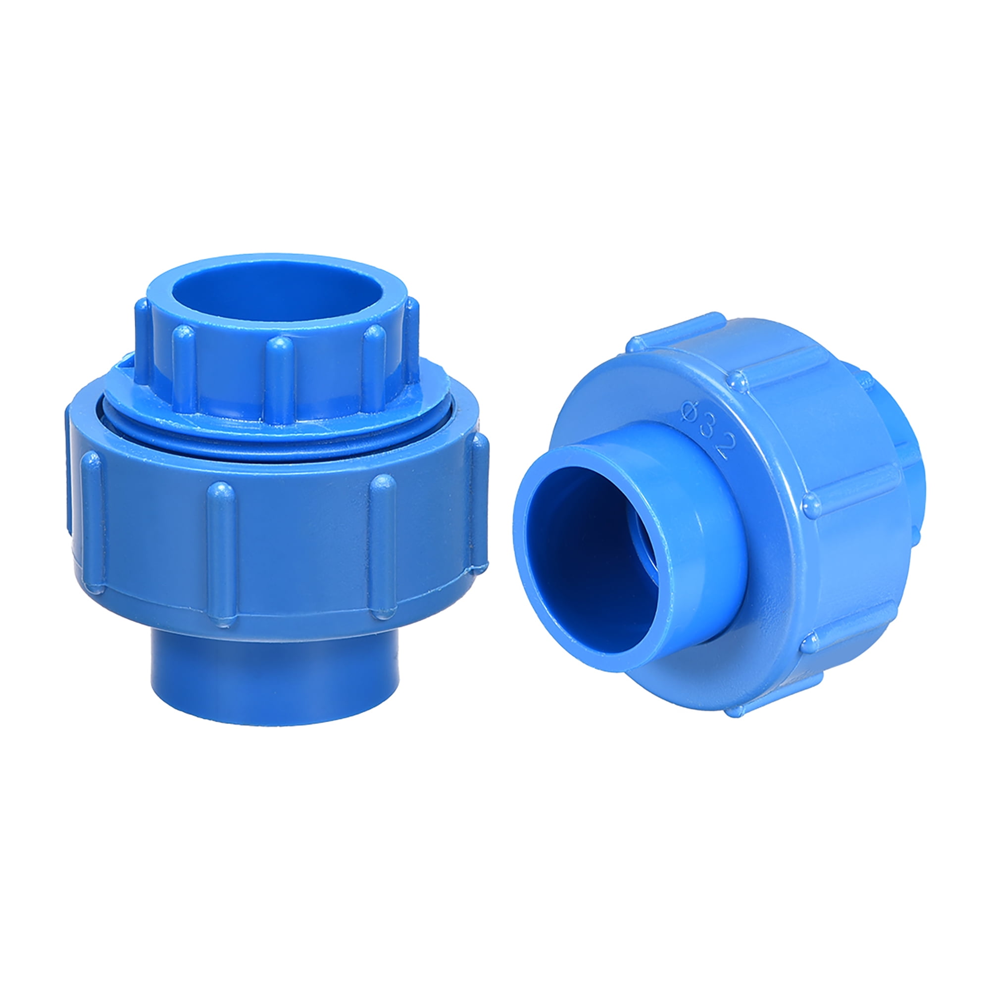 32mm x 32mm PVC Pipe Fitting,Union Solvent Socket Quick Connector Blue ...