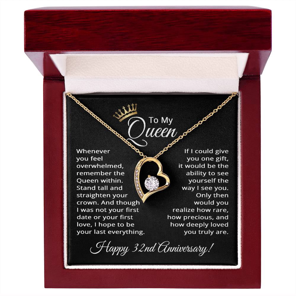 32nd Anniversary Jewelry for Women 32 Years - To My Queen Necklace ...