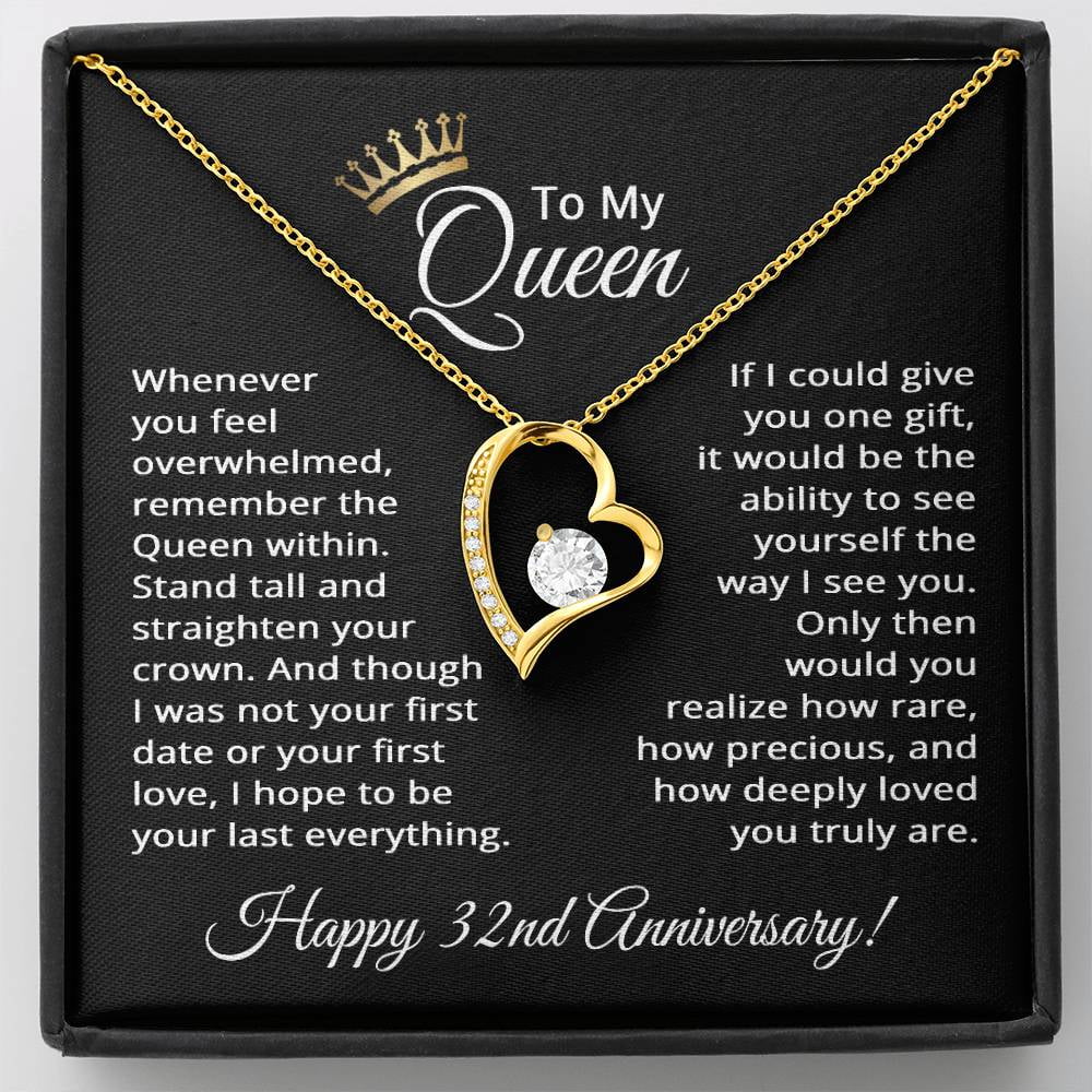 32nd Anniversary Jewelry for Women 32 Years - To My Queen Necklace ...